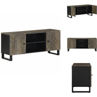vidaXL TV-Schrank Schwarz 105x33x46 cm Massivholz Mango - TV-Schrank - TV-Schr&auml;nke - TV-St&auml;nder - TV-Board