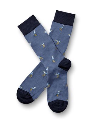 CHARLES TYRWHITT Socken mit Fischreiher-Motiv - Jeansblau