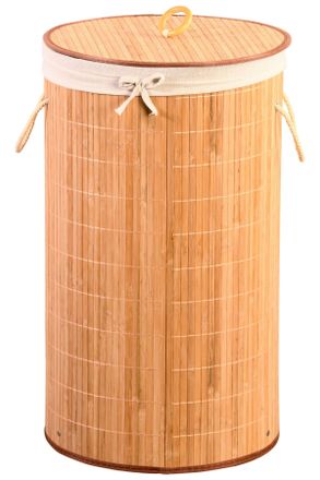 KESPER W&auml;schesammler, Creme, Natur, Holz, Textil, Bambus, 70 L, 35x60x35 cm, Ordnen & Aufbewahren, W&auml;schek&ouml;rbe & Tonnen