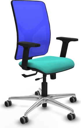 Piqueras y Crespo Drehbarer Schreibtischstuhl ohne Rollen, mit 2D-Armlehnen, h&ouml;henverstellbare Lendenwirbelst&uuml;tze, ausgestattet mit Syncro/Traslack und Schneideschaum, 