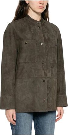 Max Mara Femme, Vestes, Vert, Taille: 42 FR Veste en cuir