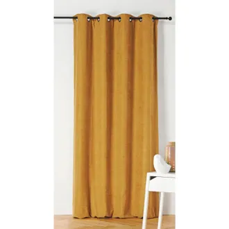 HOME MAISON Rideau Alaska isolant 3 en 1 thermique, phonique et obscurcissant - 140x260cm - Jaune curry