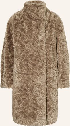 HUGO BOSS Teddyfell-Mantel Citeddy braun