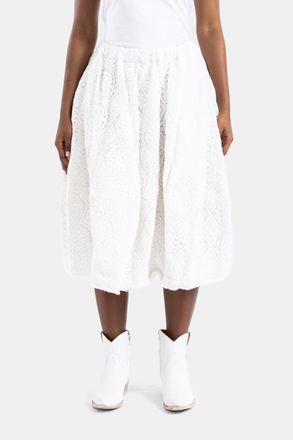 Comme Des Gar&ccedil;ons Womens Off-White Pleated Midi Skirt
