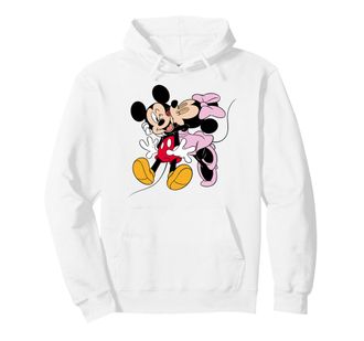 Disney Mickey Mouse And Minnie Kiss Valentine Pullover Hoodie
