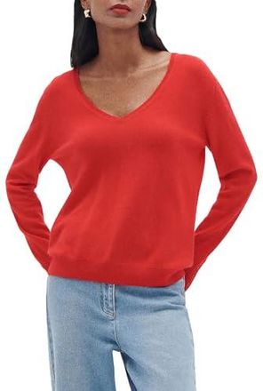 Caroll Pull femme 100% cachemire Col V lipstick L