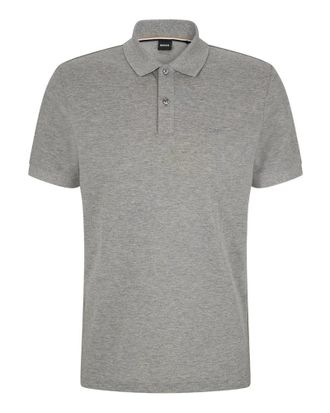 HUGO BOSS Unifarbenes Piqu&eacute;-Poloshirt mit kleiner Label-Stickerei in