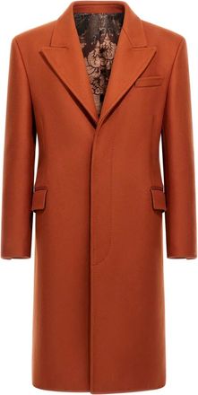 Roberto Cavalli manteau à revers crantés - Orange
