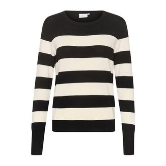 Kaffe Pull &agrave; Rayures Noir / Tourterelle - Femme - Pulls - Multicolore - Taille: 40 FR