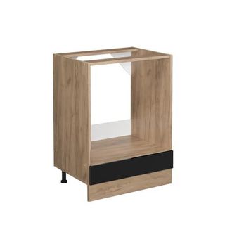 Vicco Meuble pour Four R-Line, Noir Haute Brillance/Ch&ecirc;ne de Force dor&eacute;, 60 cm sans Plan de Travail