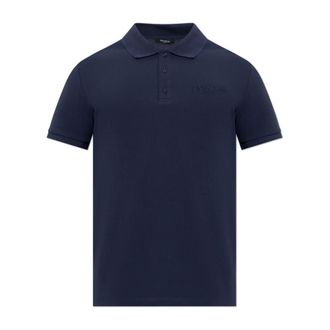 Balmain Homme, Tops, Bleu, Taille: 3XL Polo avec logo brod&eacute;
