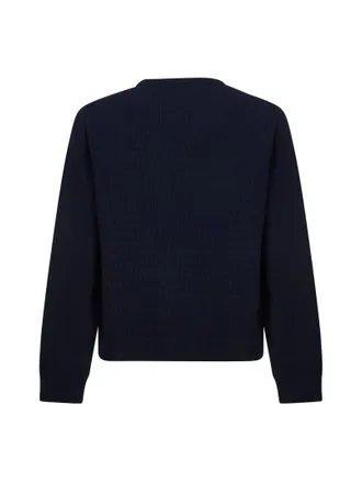 Gucci Mens Dark Blue Wool Intarsia Sweater
