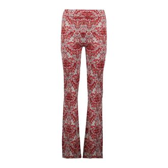 Paco Rabanne Femme, Pantalons, Rouge, Taille: 38 FR Pantalon Rouge Imprimé Slim Printemps-Été 2025