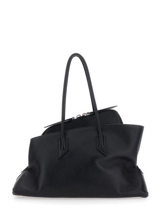 The Attico Womens Shoulder Bag Passeggiata Black Leather Calf