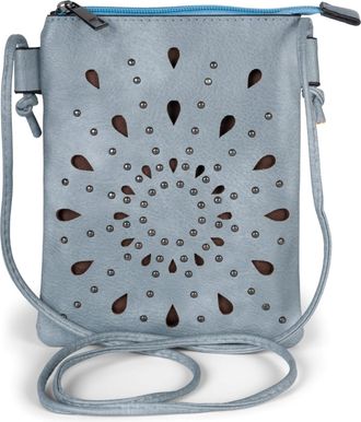 styleBREAKER Umh&auml;ngetasche Mini Umh&auml;ngetasche Blumen Cutouts und Nieten