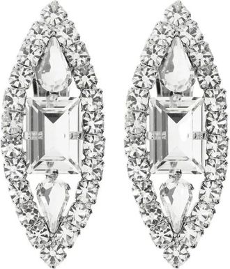 Alessandra Rich Femme, Accessoires, Gris, Taille: ONE Size Marquise Drop Clip-On Earrings