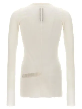Rick Owens Ribbed Viscose-Silk Blend T-Shirt - White