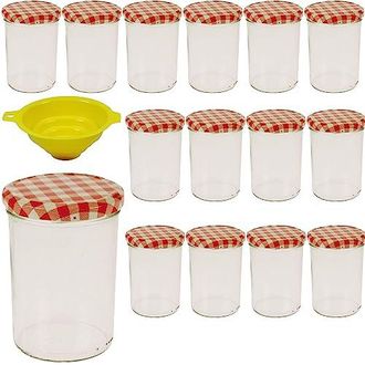 mikken Art 15 Marmeladengl&auml;ser/Einmachgl&auml;ser 440ml inkl. einem Einf&uuml;ll-Trichter