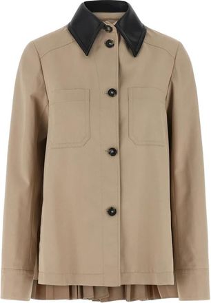 Sportmax Femme, Vestes, Beige, Taille: 40 FR Jacket Pleated Overshirt