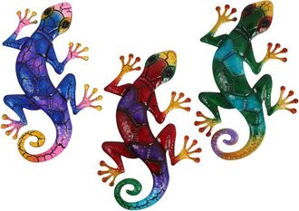 Yarnow Schmiedeeisen Gecko Wanddeko Metall Skulptur 15.7 Zoll Garten Anh&auml;nger Wandkunst Outdoor Dekoration F&uuml;r Zaun Terrasse Und Zuhause