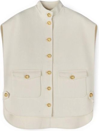 Motivi Femme, Vestes, Beige, Taille: 38 FR Cape Sans Manches en M&eacute;lange de Laine