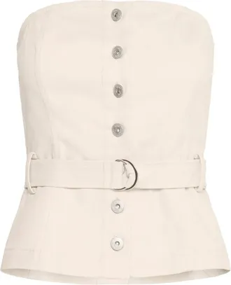 Ichi Ichi, Femme, Tops, Beige, Taille: 36 FR Chemisier boutonné Sandshell