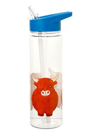 Puckator Highland Coo Kuh Wiederverwendbare Wasserflasche aus Plastik 550ml