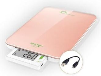 Little Balance 8184 Slide 6 USB, Balance de cuisine sans pile, Rechargeable USB, 6 kg, Nacre