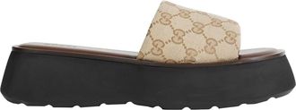 Gucci GG Canvas Flatform Slide Sandals