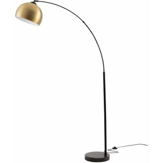 Rendez-Vous D&eacute;co Lampadaire en m&eacute;tal couleur noir et laiton - dinard