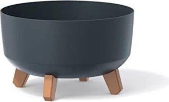 Prosperplast Anthrazitfarbenes Pflanzgef&auml;&szlig;, ohne Beh&auml;lter, Kollektion GRACIA, 28,5 x 28,5 x 17,7 cm, Fassungsverm&ouml;gen 6,8 L