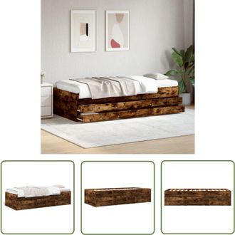 vidaXL The Living Store - Tagesbett mit Schubladen ohne Matratze R&auml;uchereiche 90x190 cm - Tagesbett - Schlafcouch - Wohnzimmerm&ouml;bel - Schlafzimmerm&ouml;bel