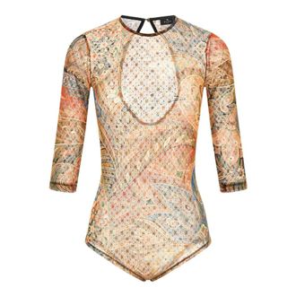 Etro Body aus T&uuml;ll mit Paisley-Bl&auml;tter- und Blumendruck - - Tops - Damen - Mehrfarbig - S