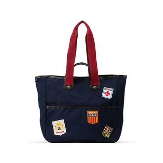 Bleu de Chauffe Sac cabas avec patchs en coton