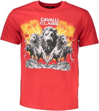 Cavalli Homme, Tops, Rouge, Taille: XL Short Sleeve T-Shirt