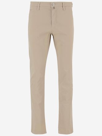 Jacob Cohen Pantalon en coton m&eacute;lang&eacute; extensible