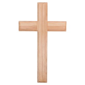 BESPORTBLE Wandkreuz aus Holz, Religiöses Kruzifix-ornament für Hauskirche, Hängendes Holzkreuz für Katholische Wanddekoration, 24,9 X 14,5 Cm