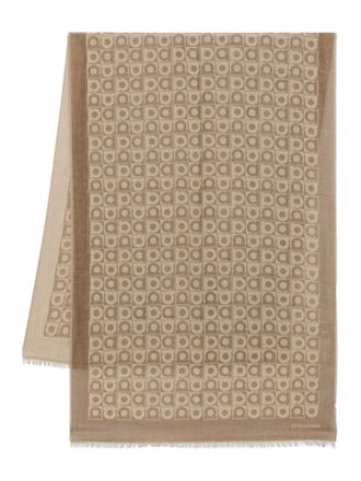 Ferragamo &eacute;charpe &agrave; motif Gancini - Marron