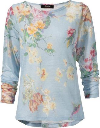Aniston Langarmshirt mit großflächigem Blumendruck und Vögeln