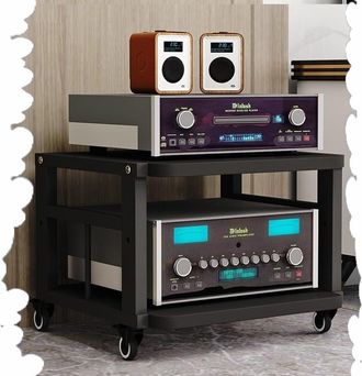 Generic HiFi-Rack, AV-Medienst&auml;nder Mit Rollen, 3/4/5-stufiger Audio-Video-Regal Verst&auml;rker Rack, Holz-Stereoschrank, Verstellbare Regale, CD-Player-St&auml;nder F