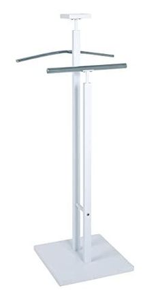 Haku Möbel Valet chromé, Blanc, MDF, métal - Dim.: L 33 cm x H 109 cm x P 33 cm, Style: Modern