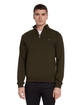 Farah Jim Herren-Fleeceoberteil mit Viertelreißverschluss, Dunkelgrün (Evergreen), S