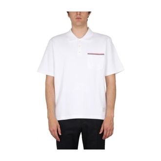 Thom Browne Homme, Tops, Blanc, Taille: XL Polo Chemises