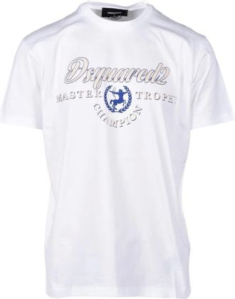 Dsquared2 Homme, Tops, Blanc, Taille: S T-shirt en coton