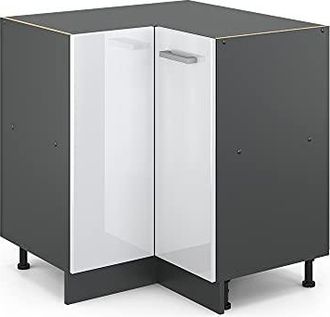 Vicco Meuble dangle R-Line, Blanc Haute Brillance/Anthracite, 75.6 cm sans Plan de Travail