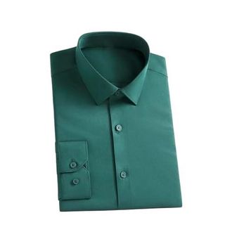 Generic Chemises fines et &eacute;lastiques &agrave; manches longues pour homme, coupe ajust&eacute;e, haut de bureau souple, 7668-23, 3XL