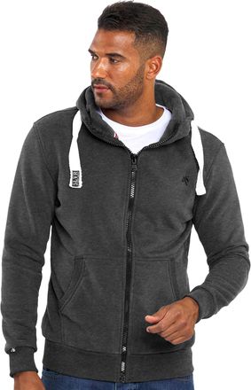 Alessandro Salvarini Herren Sweatjacke (S-3XL) mit Kapuze - Leicht, Atmungsaktiv, Kapuzenpullover mit Rei&szlig;verschluss M&auml;nner - AS-314 DGrau Medium