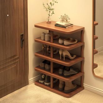 Generic Offenes Schuhregal aus Holz, Kompaktes Schuhregale for Kleine R&auml;ume, Vertikaler Schuhst&auml;nder for Eingangsbereich und Studentenwohnheim