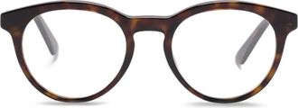 Gucci lunettes de vue à monture pantos - Marron
