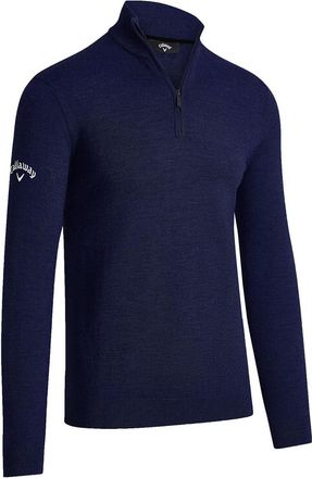 Callaway Herren 1/4 Zipped Merino Sweater m&auml;dchen Pullover, Blau (Azul Navy 401), Large